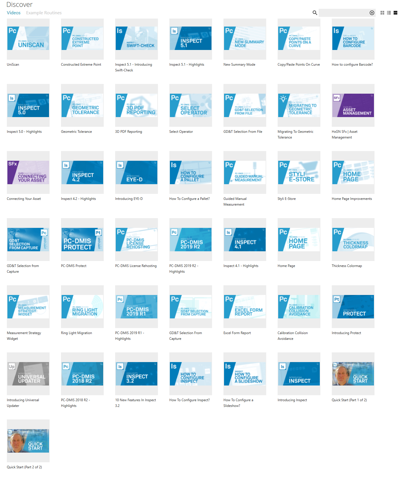 PC-DMIS 2021.2 - Discover - PC-DMIS Video List and Links