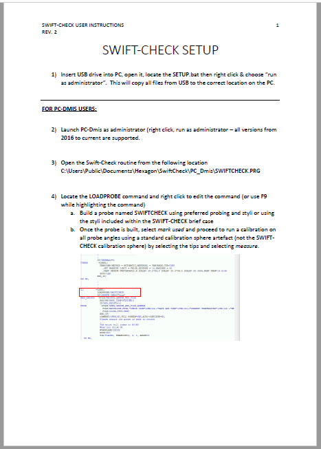 How do I set up the Swift-Check artefact?