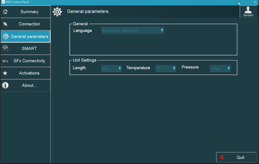 I want to change the units in RDS v6.4 QuickMeasure, but the button is ...