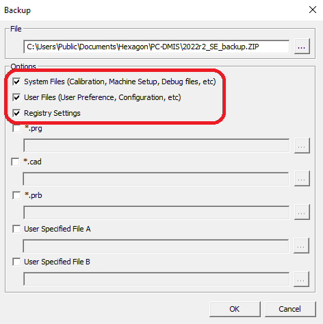 How do I export my PC-DMIS settings?