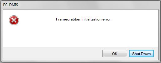 I have no live image for the camera and a PC-DMIS "Framegrabber ...