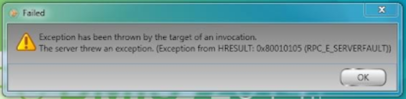I am getting a DataPage error "Exception has been thrown by the target of an invocation."