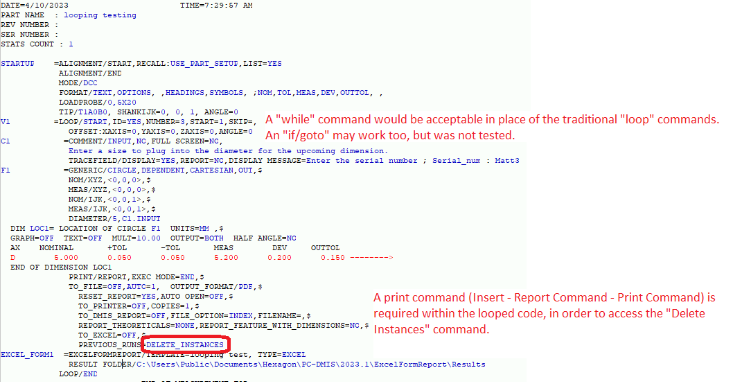 PC-DMIS Tips & Tricks: Looping an Excel Form Report