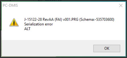 About Schema Numbers and Serialization Errors in PC-DMIS