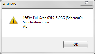 About Schema Numbers and Serialization Errors in PC-DMIS