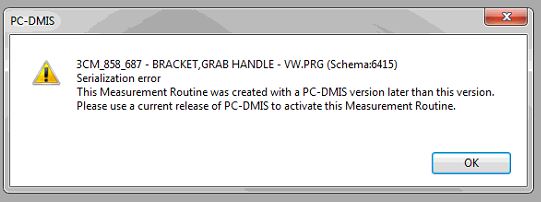 About Schema Numbers and Serialization Errors in PC-DMIS