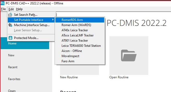 How do I connect my portable arm in PC-DMIS 2023.1? Where is the option ...
